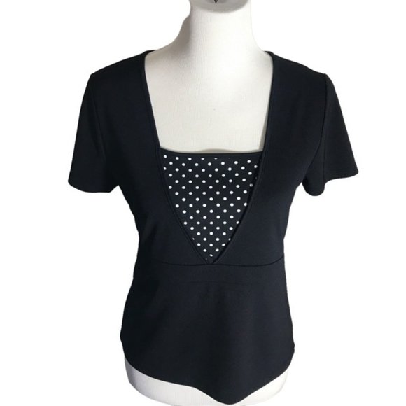 Rena Rowan | Tops | Rena Rowan Womens Blouse Size Med Polka Dots Back ...